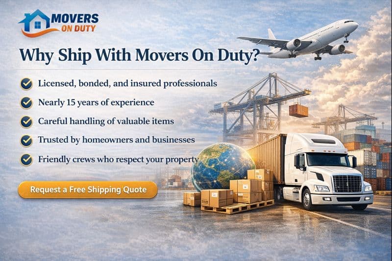 Shipping services by Movers On Duty